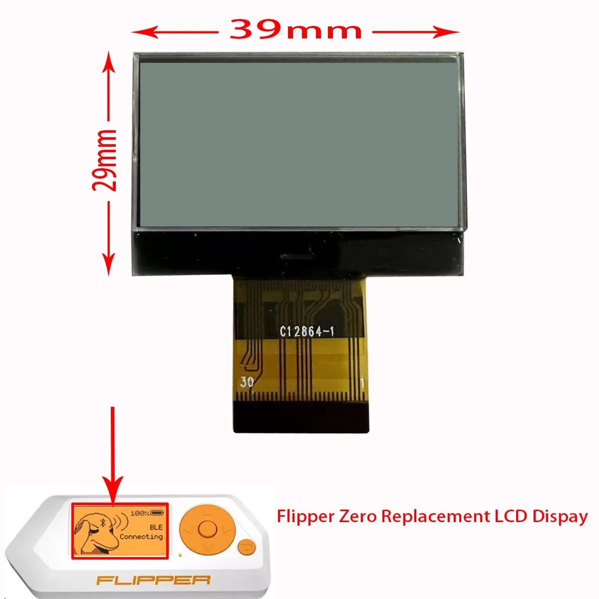 LCD Display Replacement repair 1.4inch New For Flipper Zero Without ...