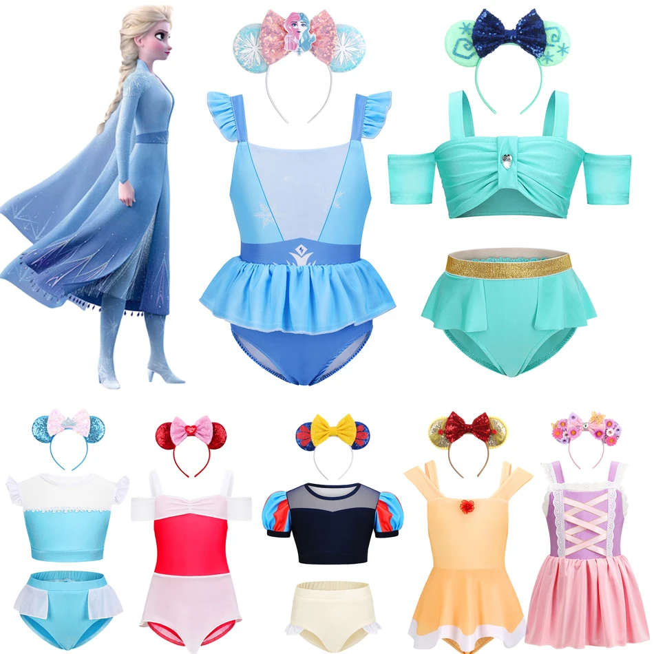 Disney Princess Swimsuit Frozen Elsa Anna Snow White Aurora Belle
