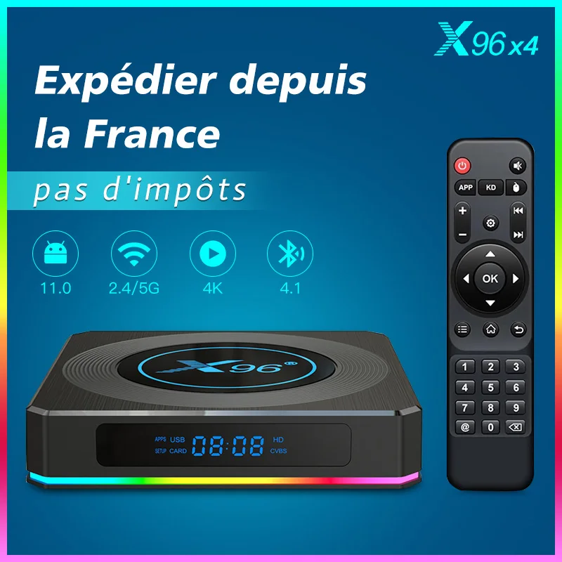 Dispositivo de TV inteligente X96 X4, decodificador con Android 11, 4GB, 64GB, Amlogic S905X4 ...
