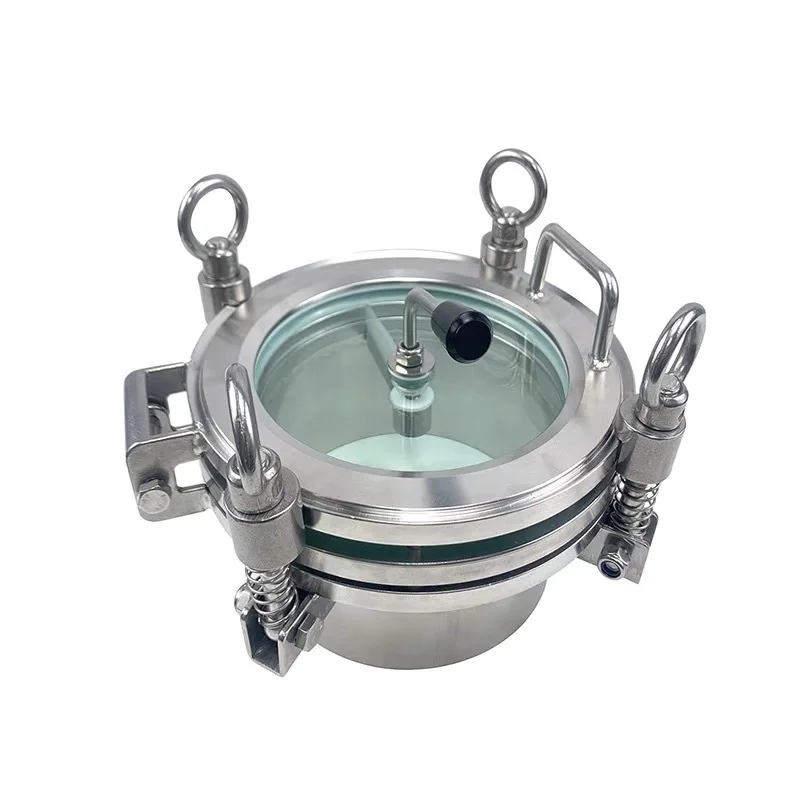 304 stainless steel all-glass manhole quick opening with neck sight ...