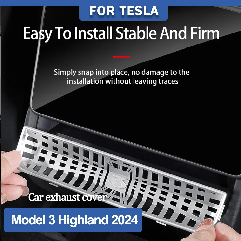 For-Tesla-Model-3-Highland-2024-Car-Rear-exhaust-vent-Protective-Cover ...