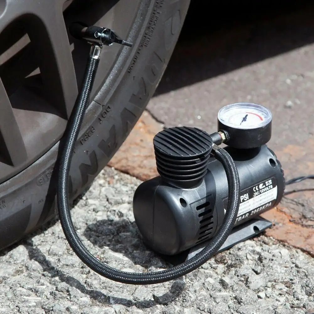 12V-300PSI-Car-Air-Pump-with-Gauge-Electric-Tire-Inflator-High ...