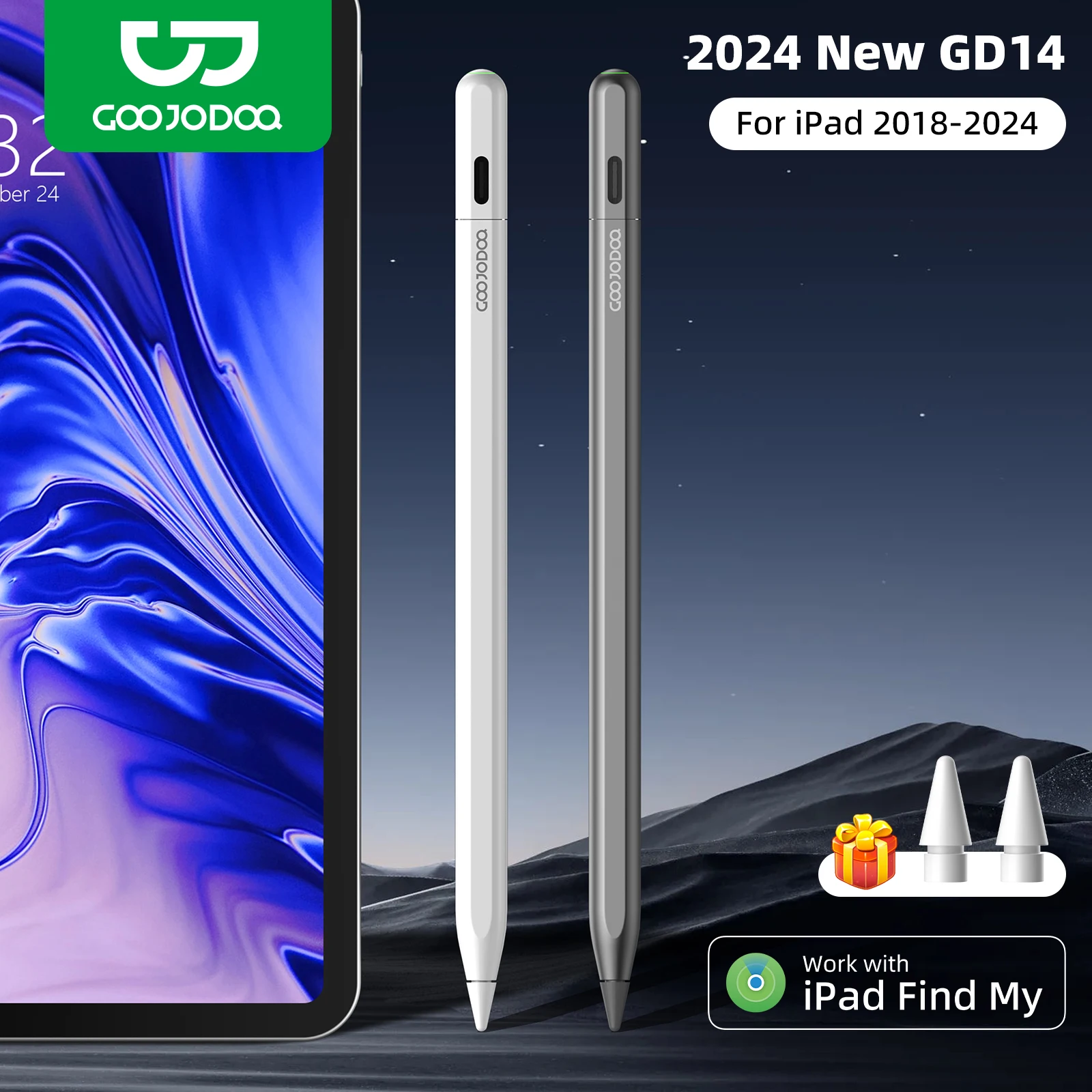 GOOJODOQ-GD14-Stylus-Pen-For-Apple-Pencil-with-IPad-Find-My-And-Custom ...