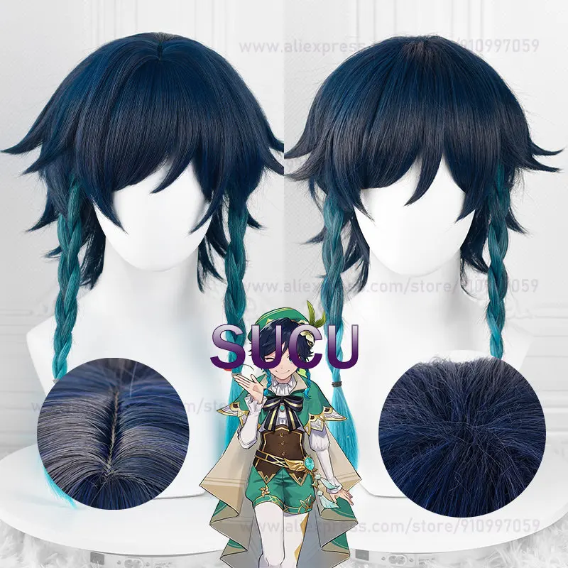 Game-Genshin-Impact-Venti-Cosplay-Wig-Barbatos-Anime-Wigs-42cm-Braid ...