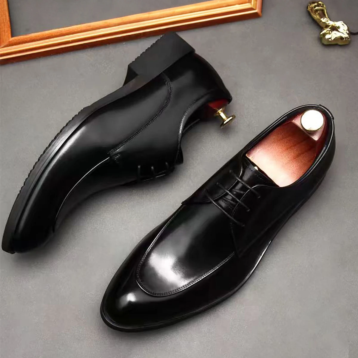 High-Spring-Autumn-Quality-Shoe-For-Men-oxford-Lace-Up-Brogue-Black ...