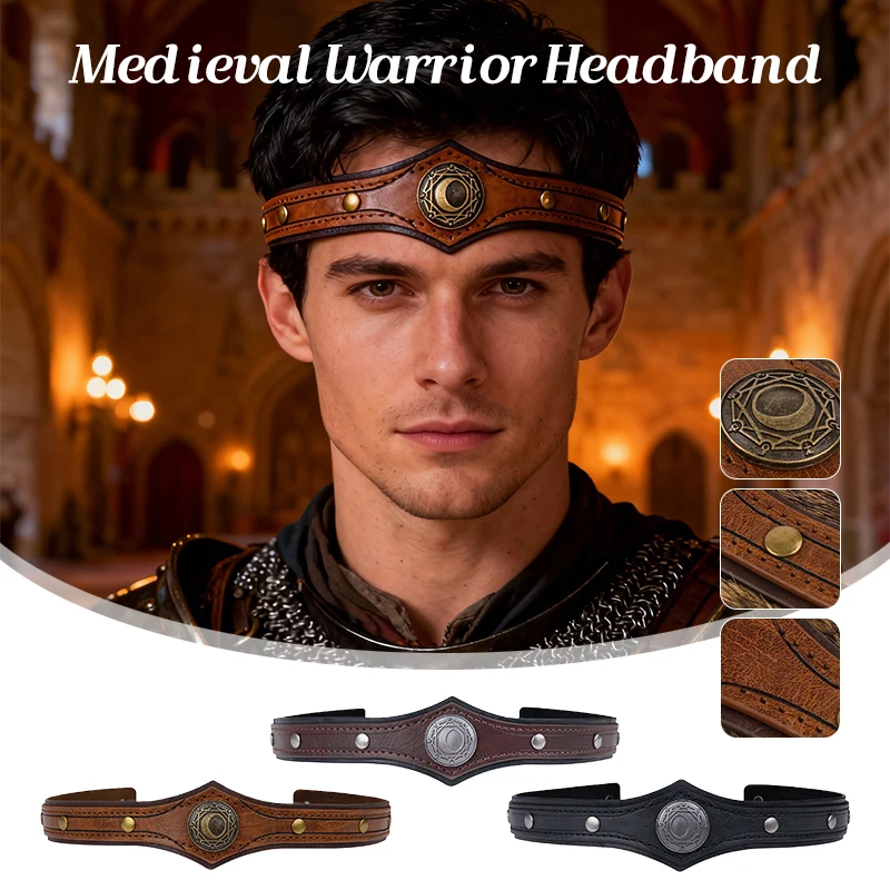 Medieval Circlet Headband PU Leather Embossed Headpiece Cosplay ...