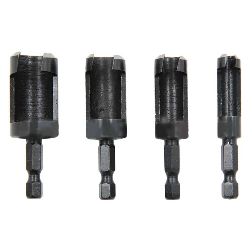4Pcs-Hex-Shank-Wood-Plug-Hole-Cutter-Drill-Bit-Plug-Cutter-Bored-Hole ...