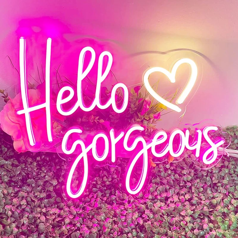 NEON,Be Happy-Pink--Lampe décorative en néon personnalisée avec signe ...