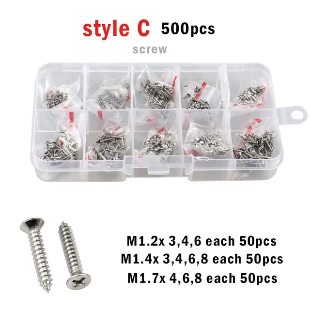 M1 M1.2 M1.4 M1.7 M2 M3 M4 304 Stainless Steel Self Tapping Wood Screw Phillips Flat Countersunk ...