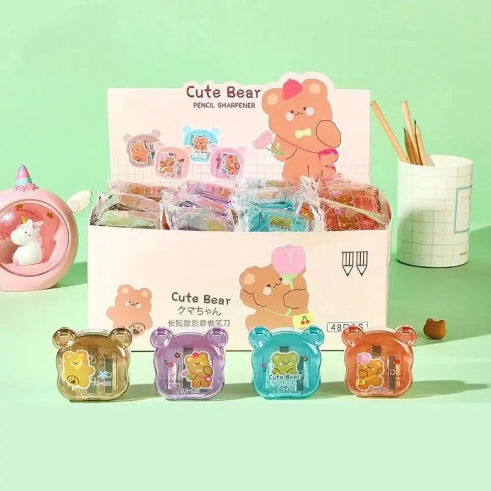 2-Holes-Little-Bear-Pencil-Sharpener-Cartoon-Kawaii-Double-Hole-Pencil ...
