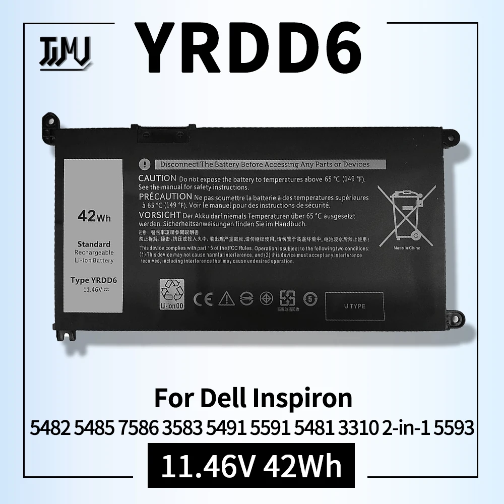 YRDD6 1VX1H Laptop Battery for Dell Inspiron 5482 5485 5491 3310 2-in-1 ...