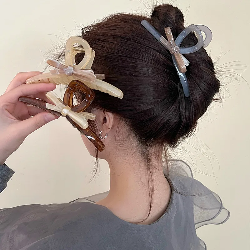 2023-New-Bow-Hair-Grip-Clip-Delicate-Shark-Clip-Elegant-Hair-Clip ...