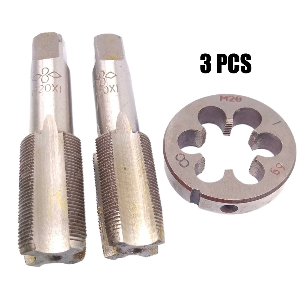 3pcs-Taps-And-Die-Set-HSS-M20-Metric-Thread-Right-Hand-Machine-Tap-Die ...