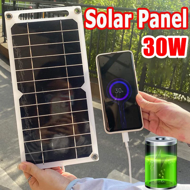 1-30W-USB-Solar-Panel-Charger-5V-Output-Waterproof-Solar-System-for ...