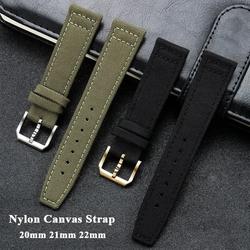 20mm-21mm-22mm-Nylon-Canvas-Watch-Strap-for-IWC-Pilot-Spitfire-Timezone ...