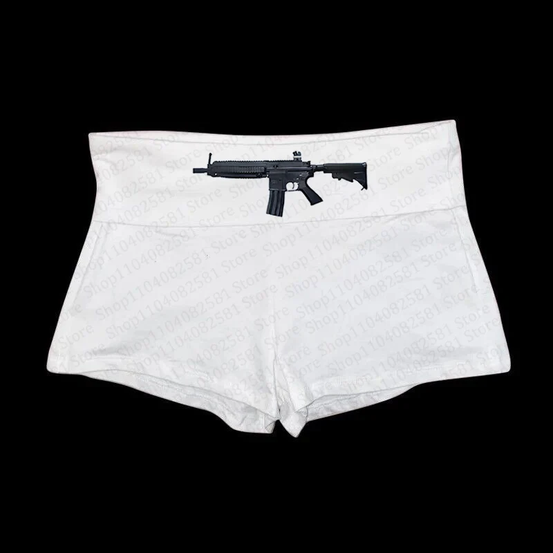 Uroczy styl Y2k Harajuku gun print casual punk fashion streetwear ...