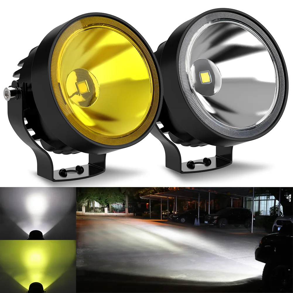 Naoevo 2pcs Round 60w 4 Inch Led Flood Work Light 12v 24v 14000lm Off ...