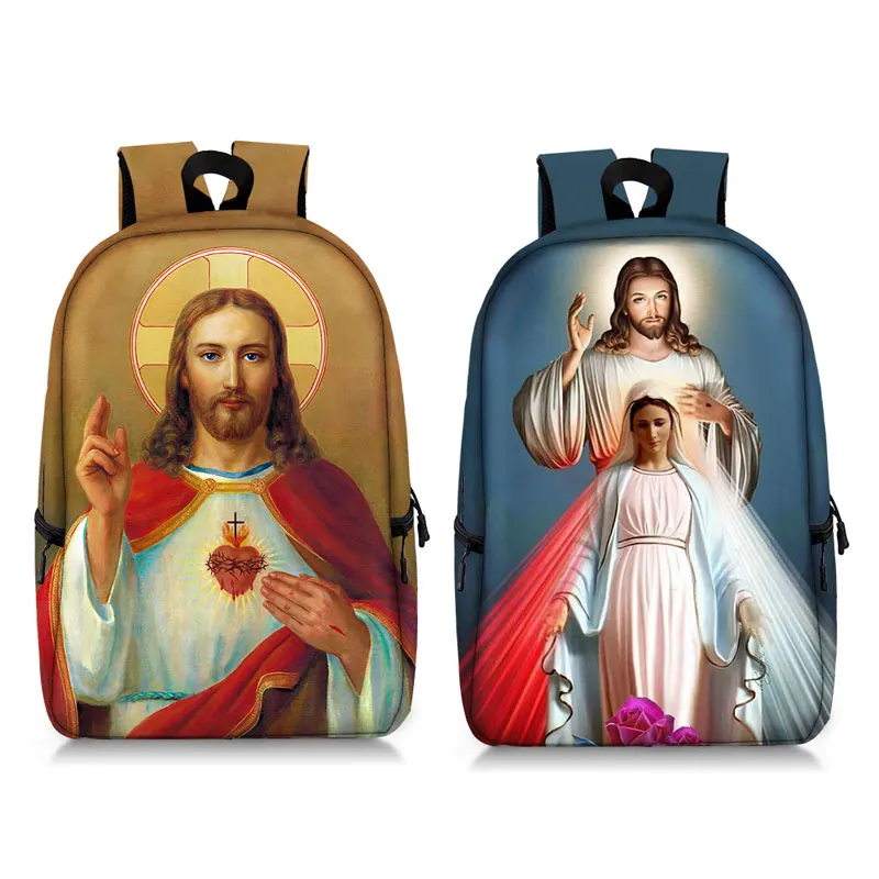Christians-Religion-Holy-Jesus-Mary-Backpack-Women-Rucksack-Canvas ...