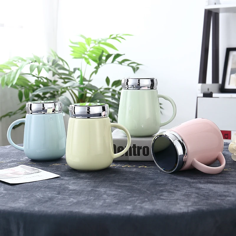 1Pc 500ml Drinking Cups For Home/ Office Simple Ceramic Mug Solid ...