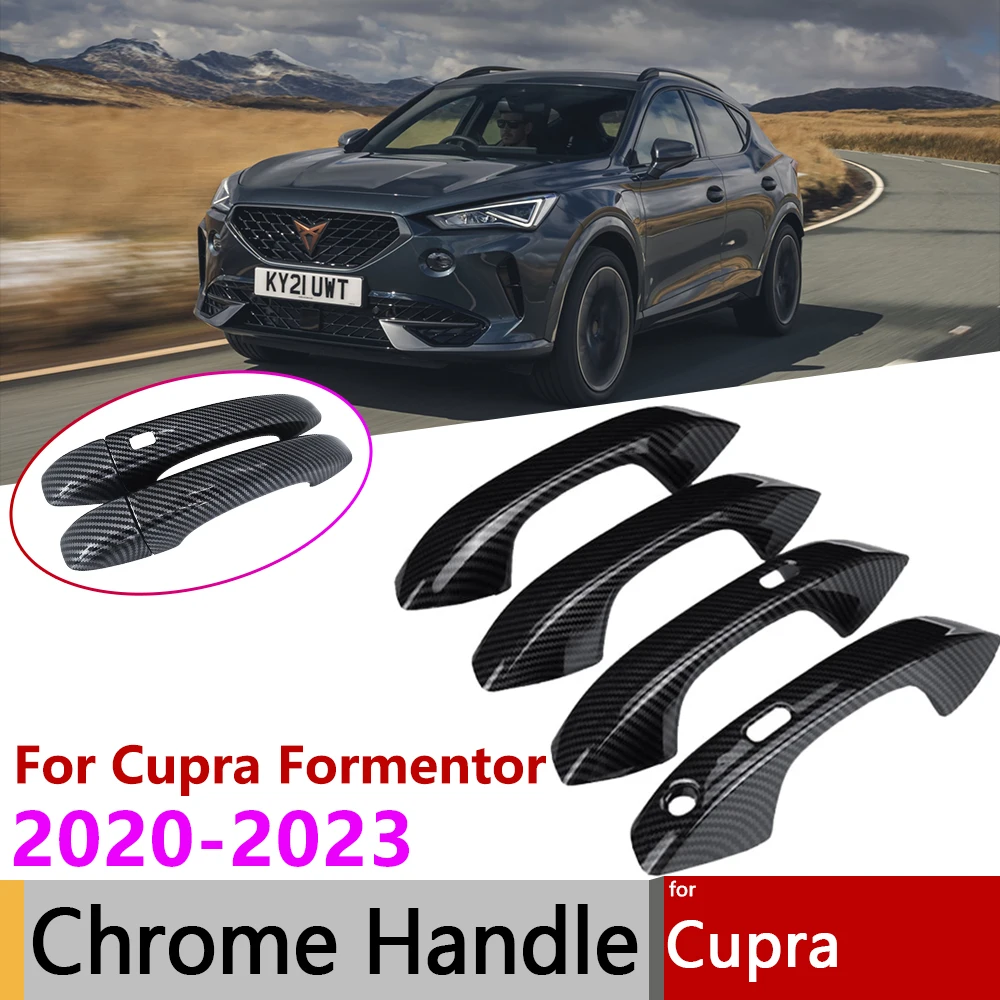 For-Cupra-Formentor-2020-2021-2022-2023-Gloss-Black-Carbon-Fiber-Chrome ...