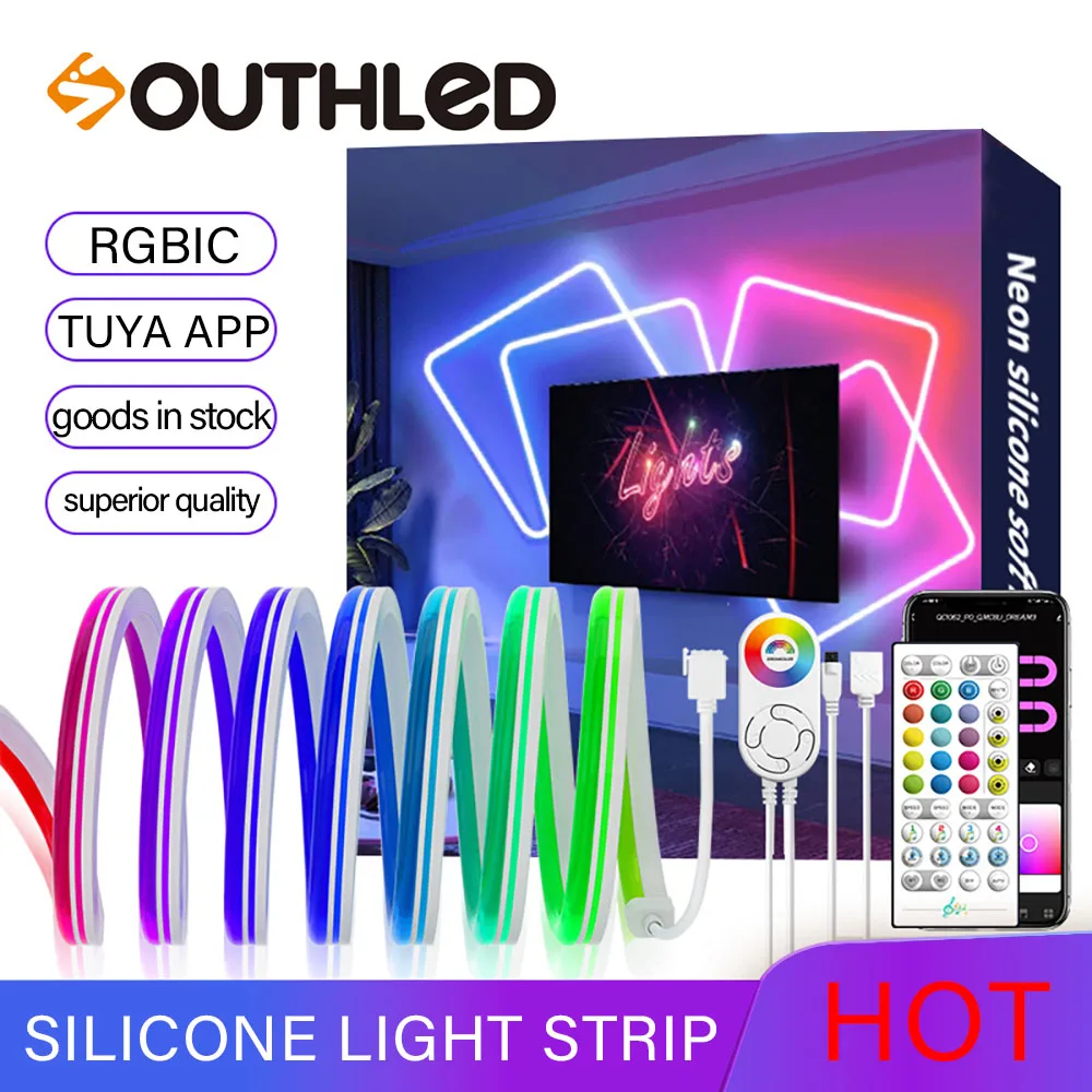 5-10M-LED-Strip-Light-Silicone-5050-Intelligent-RGB-Neon-Ligh-Bluetooth ...