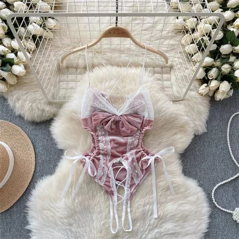 Sexy-Cute-Sweet-Lace-Backless-Jumpsuit-Women-Slim-Fit-Bodysuit-Girl ...