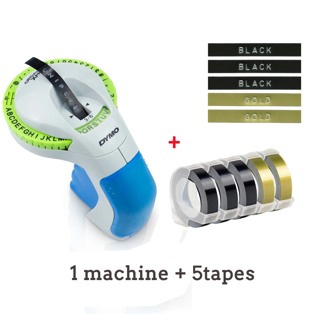 Dymo 12965 Manual Label Printers 9mm | 9mm Dymo Embossing Tape - 5 ...
