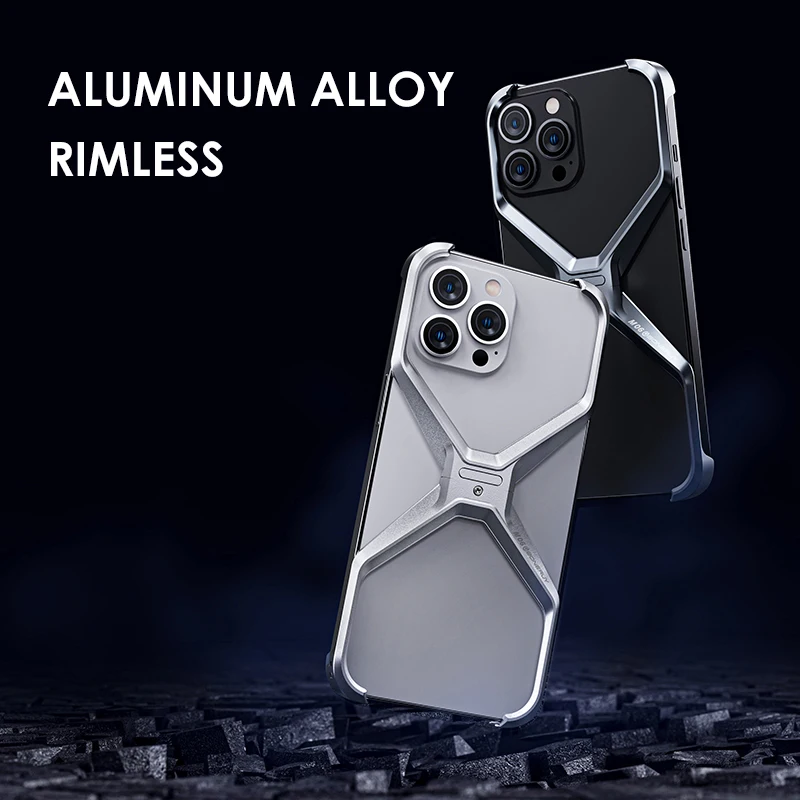 Aluminum-Alloy-X-Type-Removable-Rimless-Phone-Cases-For-iPhone-13-14-15 ...