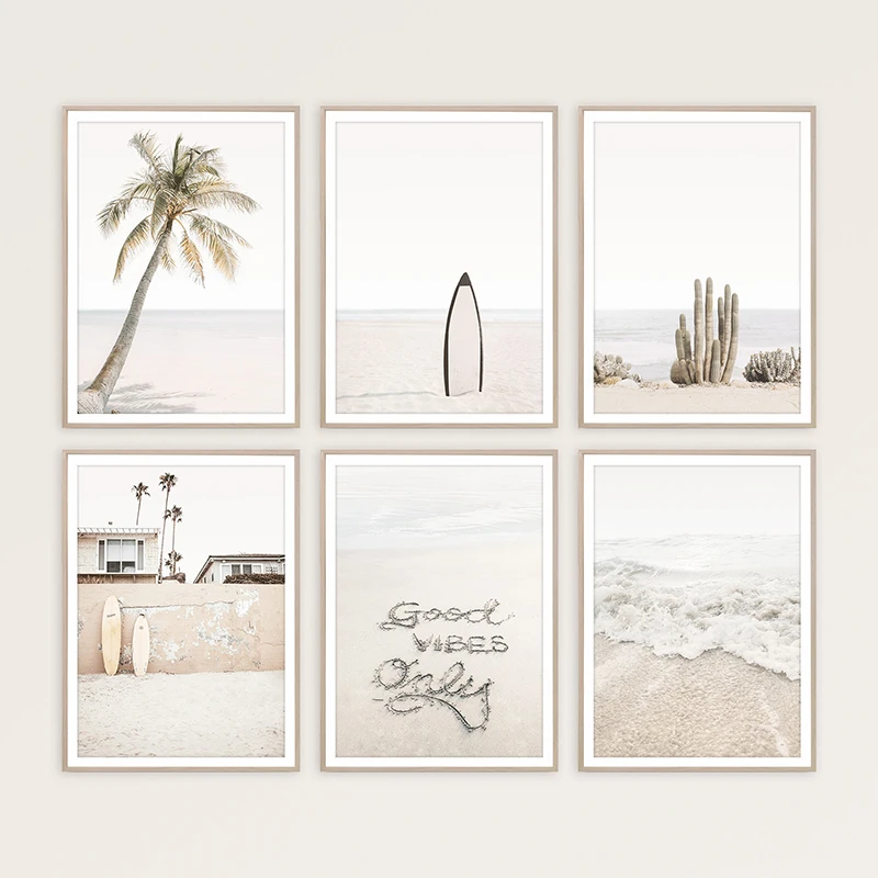 Beach-Boho-and-Coastal-Art-Neutral-Surf-Poster-Prints-Canvas-Painting ...