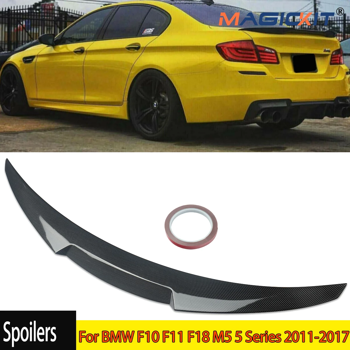 Car Rear Trunk Boot Lip Spoiler Wing For BMW F10 F11 F18 M5 5 Series ...