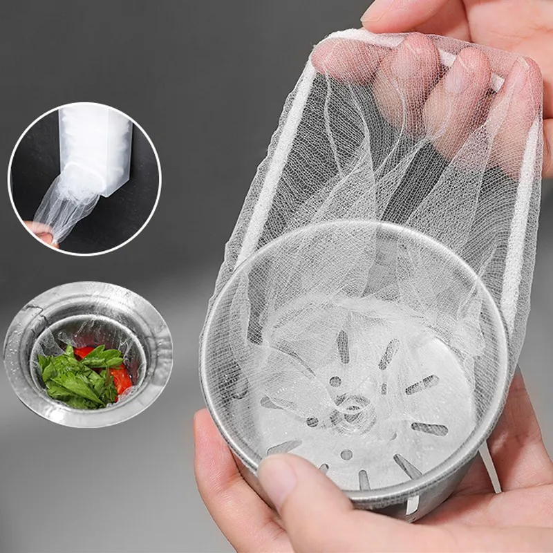 100pcs-Disposable-Sink-Filter-Mesh-Bag-Strainer-Waste-Filter-Drainage ...