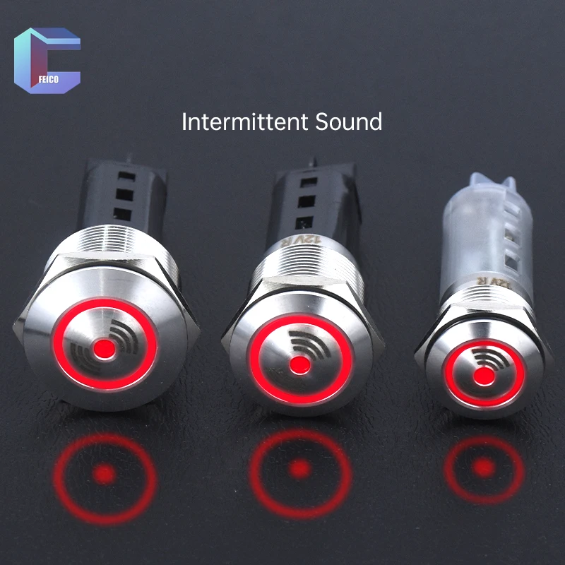 16-19-22mm-Metal-Buzzer-Flash-LED-Alarm-Indicator-Red-Intermittent ...