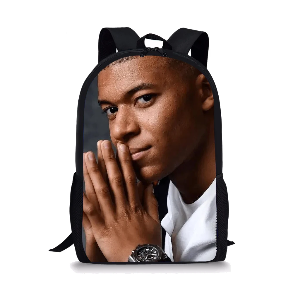 Football-star-Kylian Mbappé School Bags For Boys Girls 3D Print School ...