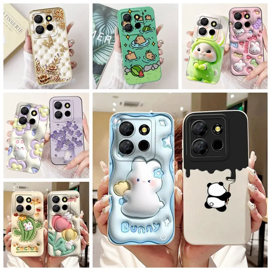 For Infinix Smart 7 X6515 Case Smart 7 HD X6516 Cute Cartoon Cover Soft ...