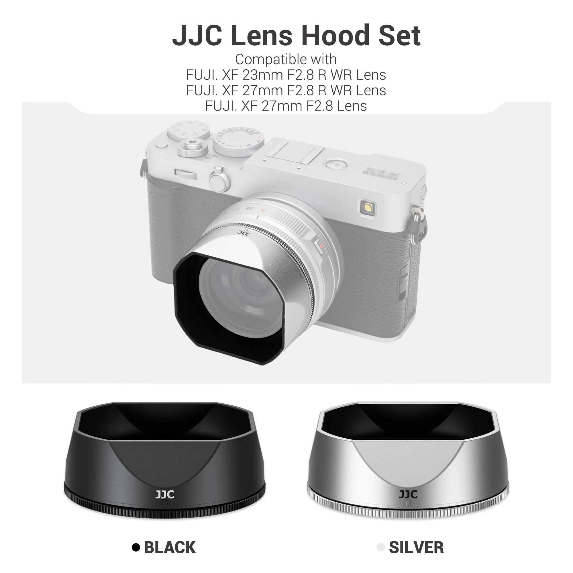 JJC Lens Hood Shade with Adapter Ring For Fujifilm XF 23mm F2.8 R WR ...