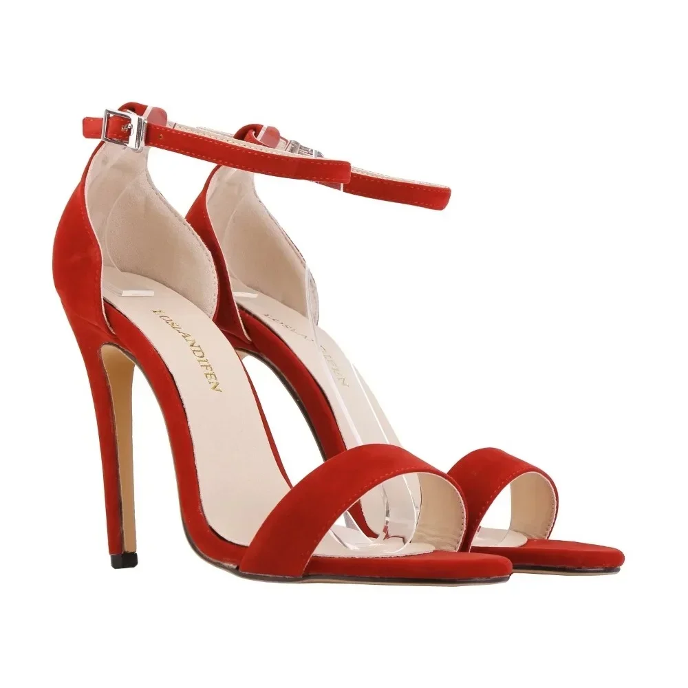 Women Sandals Summer Classic Open Toe Ankle Strap Stilettos Heel ...