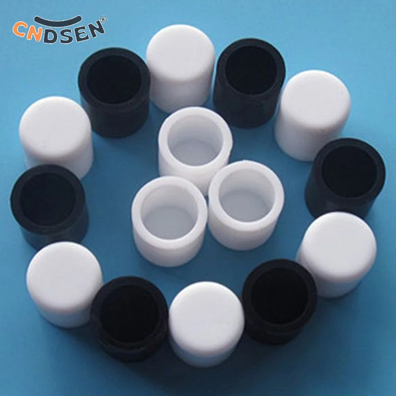 White-Black-Silicone-Rubber-Round-Caps-Protection-Gasket-Dust-Seal-End ...