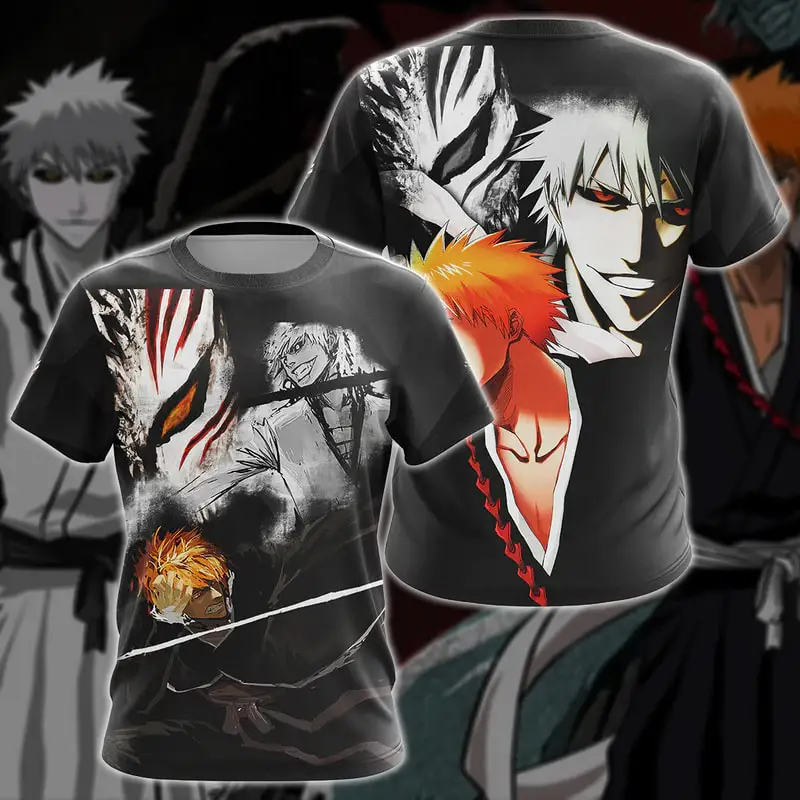 Anime-Bleach-Kurosaki-Ichigo-3D-Impresso-O-neck-Tops-de-Manga-Curta ...