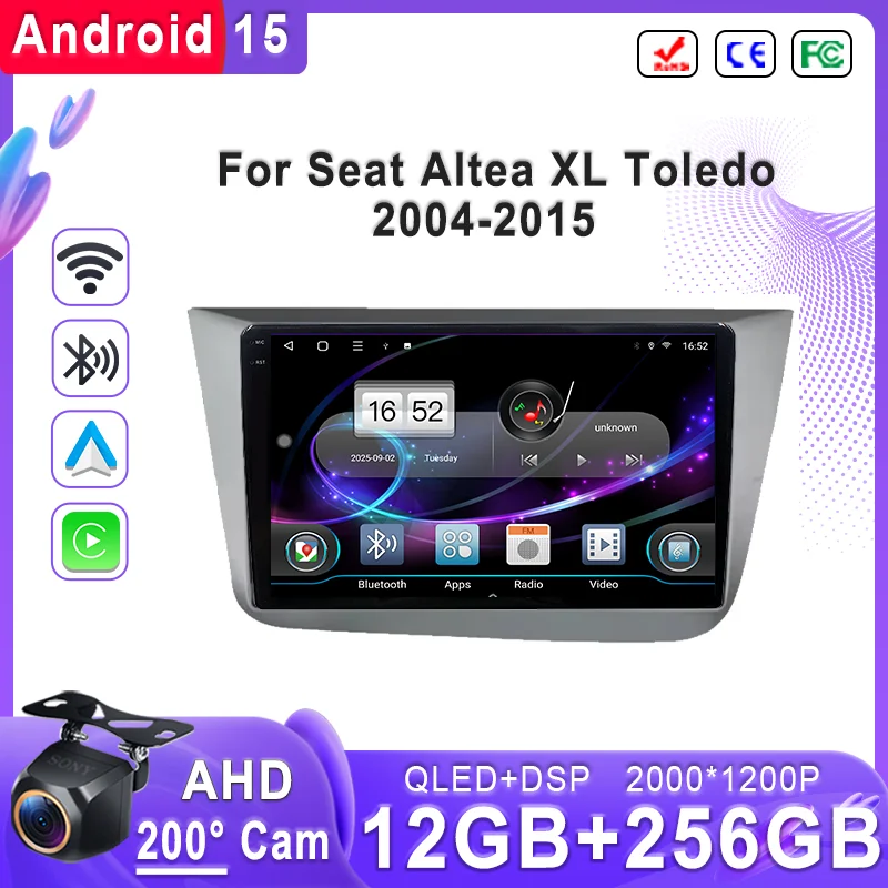 Android 15 2K Incell Screen Multimedia For Seat Altea XL Toledo 2004 ...