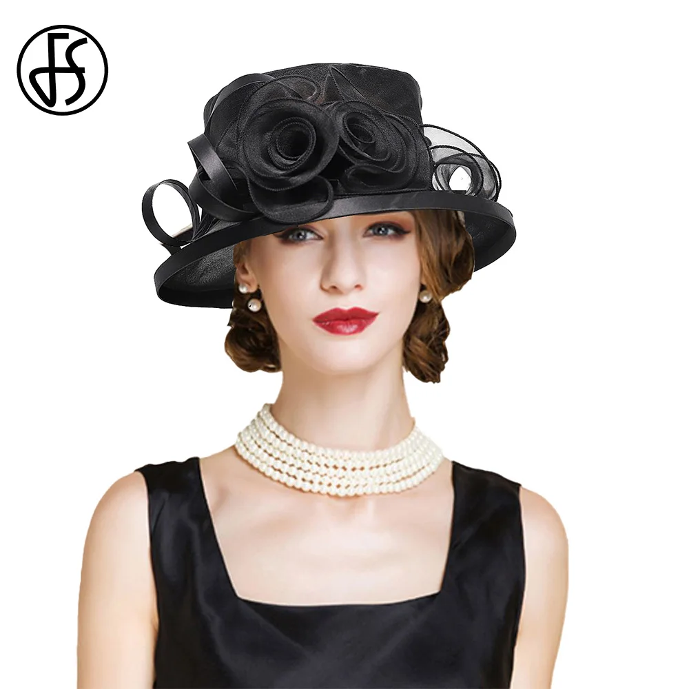 FS 2025 Flat Top Sun Visor Hats For Women Flower Elegant Wedding Bridal ...