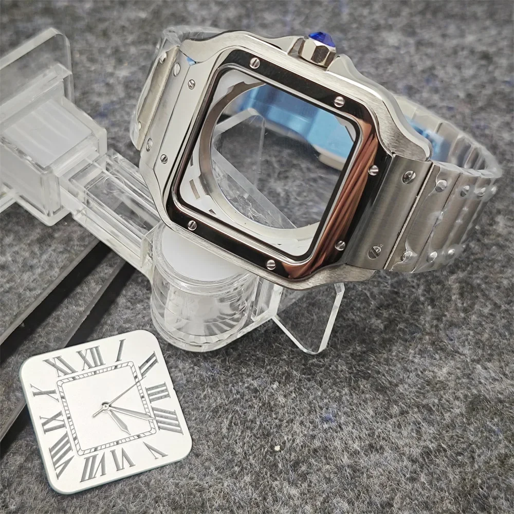 38mm Square Watch Case with Dial Hands 316L Steel Watch Accessories ...