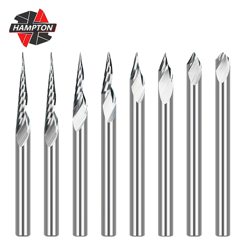 1pc 3.175mm Shank V Shape Tip Carving Cutter 20/30/45/60 Degrees ...