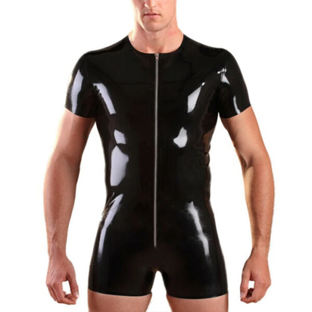 Mono Sexy de talla grande para hombre, Mono de cuero con cremallera ...