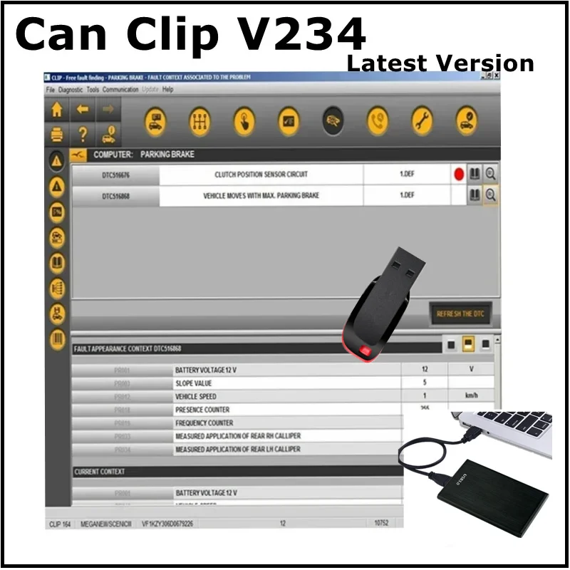 Latest version Can Clip V234 +Reprog V191+Dialogys V4.72 For Renault ...