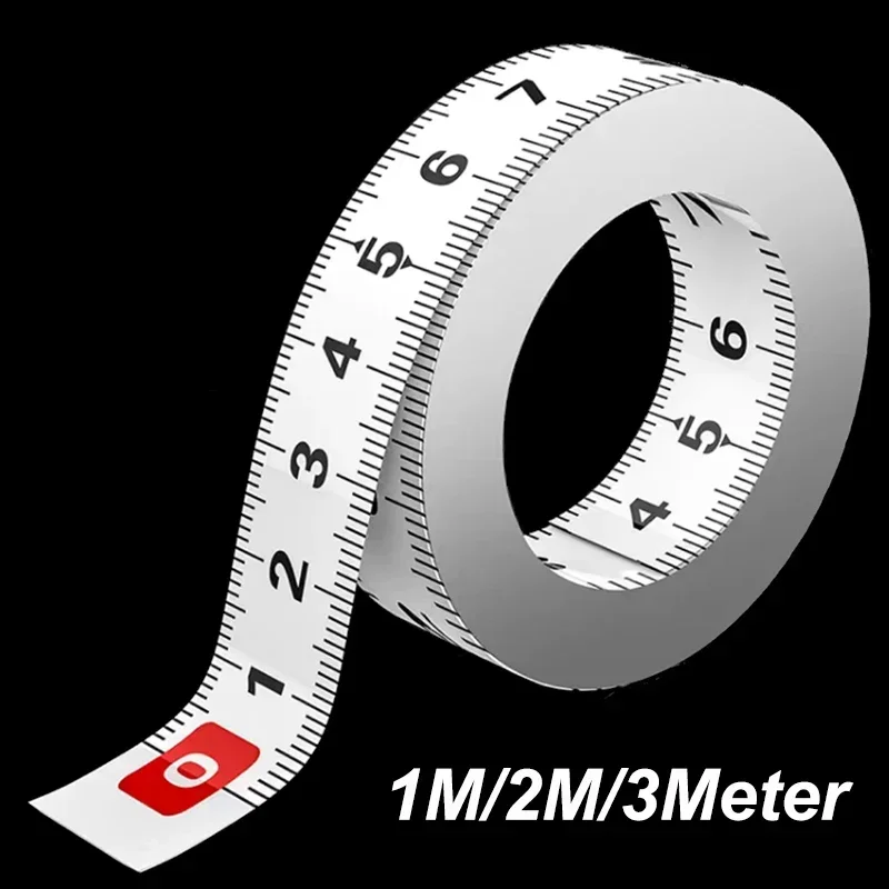 1-2-3Meters-Self-Adhesive-Dividing-Rule-Measuring-Tape-Metal-Tapes ...
