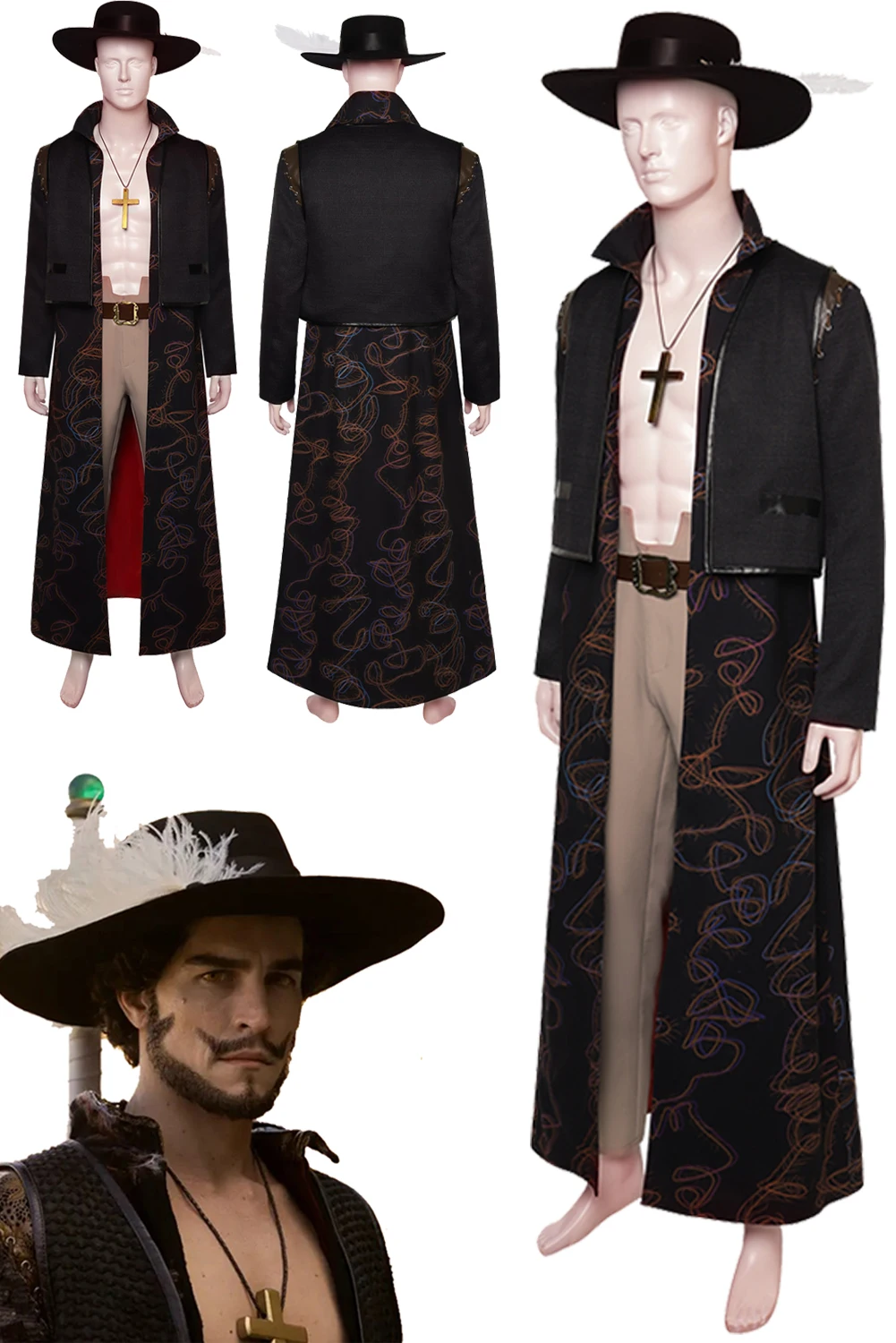 Dracule-Mihawk-Cosplay-Coat-Hat-Live-Action-TV-One-Cos-Piece-Costume ...