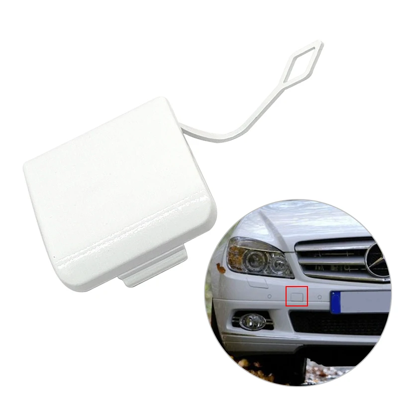 White-Plastic-Car-Front-Bumper-Tow-Hook-Cover-Cap-Fit-for-Mercedes-Benz ...