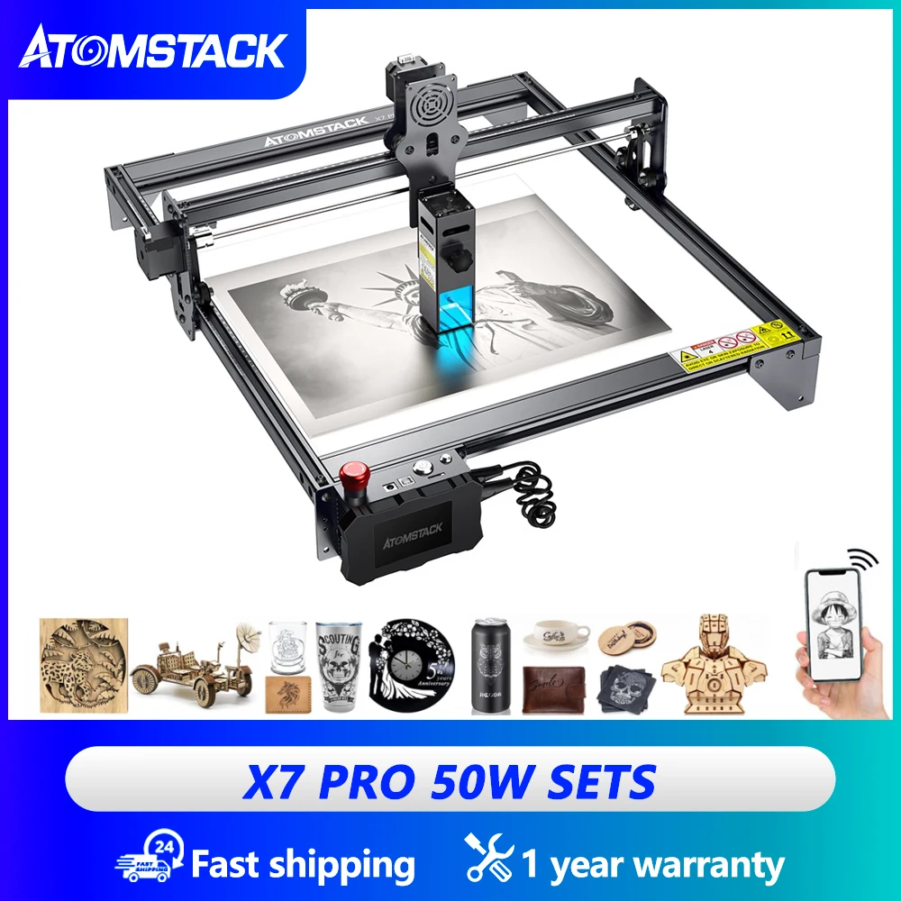 ATOMSTACK-S10-X7-Pro-50W-Laser-Engraving-Cutting-Machine-Marble-Metal ...