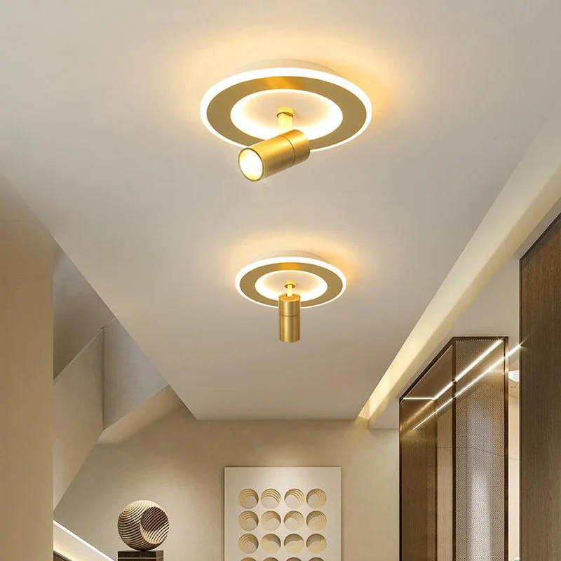 Modern LED Ceiling Lighting Black Gold For Corridor Hallway Balcony ...
