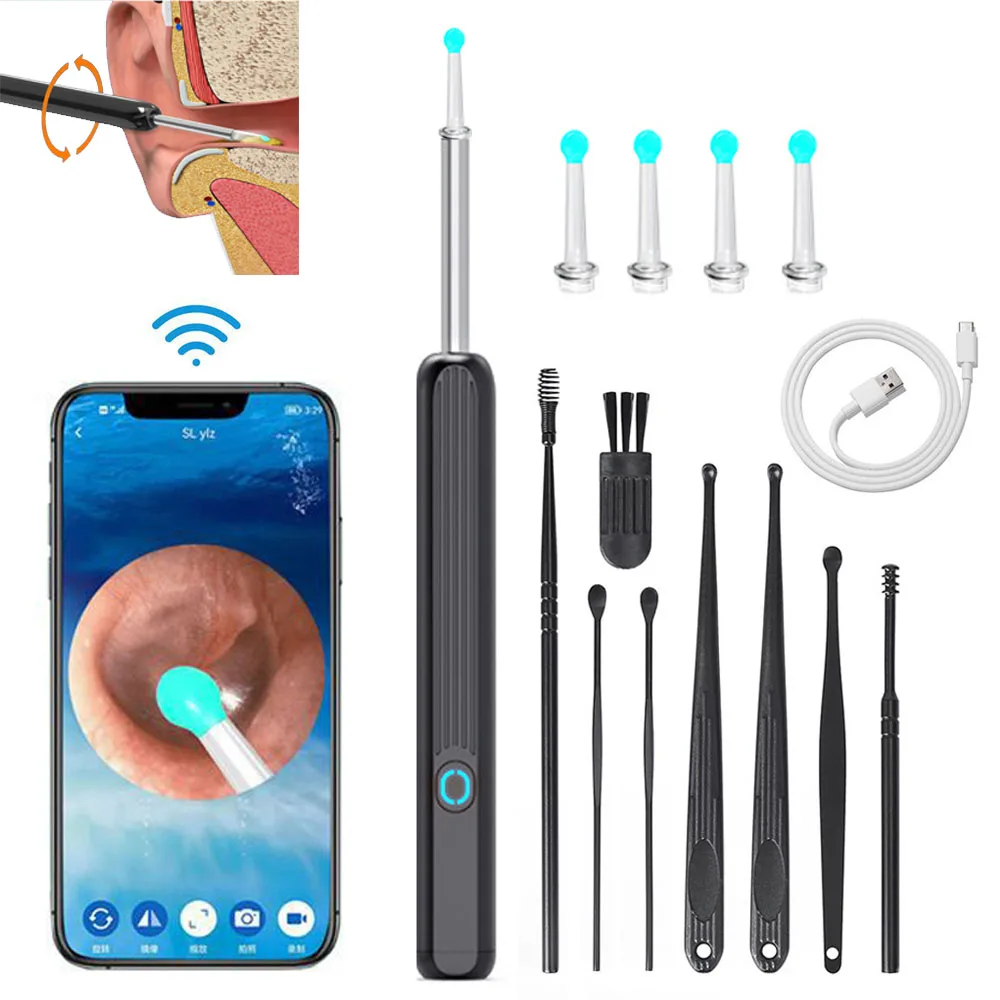 Wireless-Wi-fi-Visual-Ear-Cleaner-Otoscope-Ear-Wax-Ear-with-1296P-HD ...